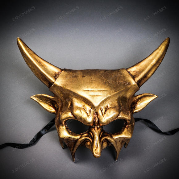ILOVEMASKS | Accessories | Demon Sharp Horn Devil Masquerade Mask ...
